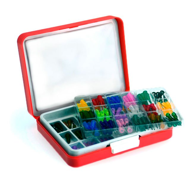 Dispensing tips kit containing a selection of the most common ...