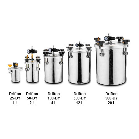 Stainless steel pressure tanks and material reservoirs for dispensing